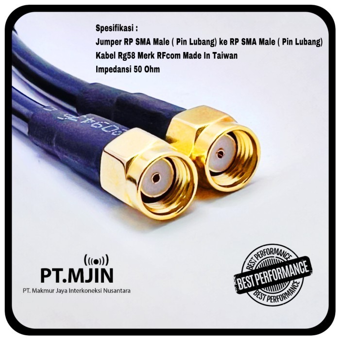 Jual LP Kabel Jumper Rg58 RP SMA male ke RP SMA male Panjang 1 Meter | Shopee Indonesia