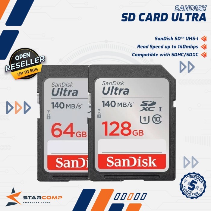 Jual Sandisk SD Card Ultra 140 Mbps Original / SD CARD 140MBPS | Shopee Indonesia
