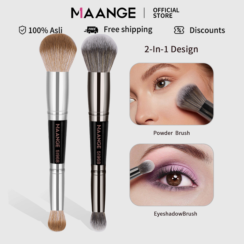 Jual MAANGE Dual-ended Makeup Brush Profesional Kuas Bedak Kuas Blush ...
