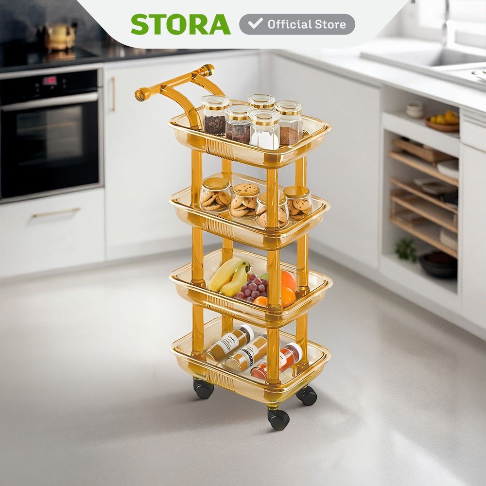 Jual Stora Rak Troli Tingkat Clear - Cokelat Tempat Penyimpanan ...
