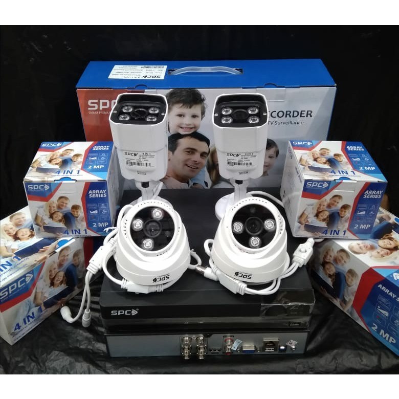 Jual PROMO PAKET CCTV SPC 2MP 4 CHANNEL FULL COLOR 4 KAMERA FULLHD ...