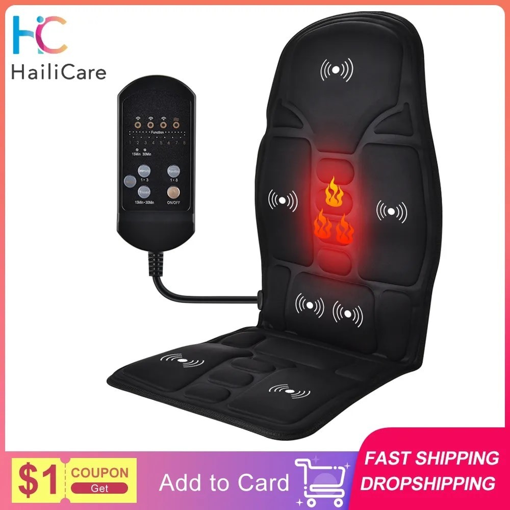 Jual PREORDER Massager Chair Pad Electric Heating Vibrating Cervical ...
