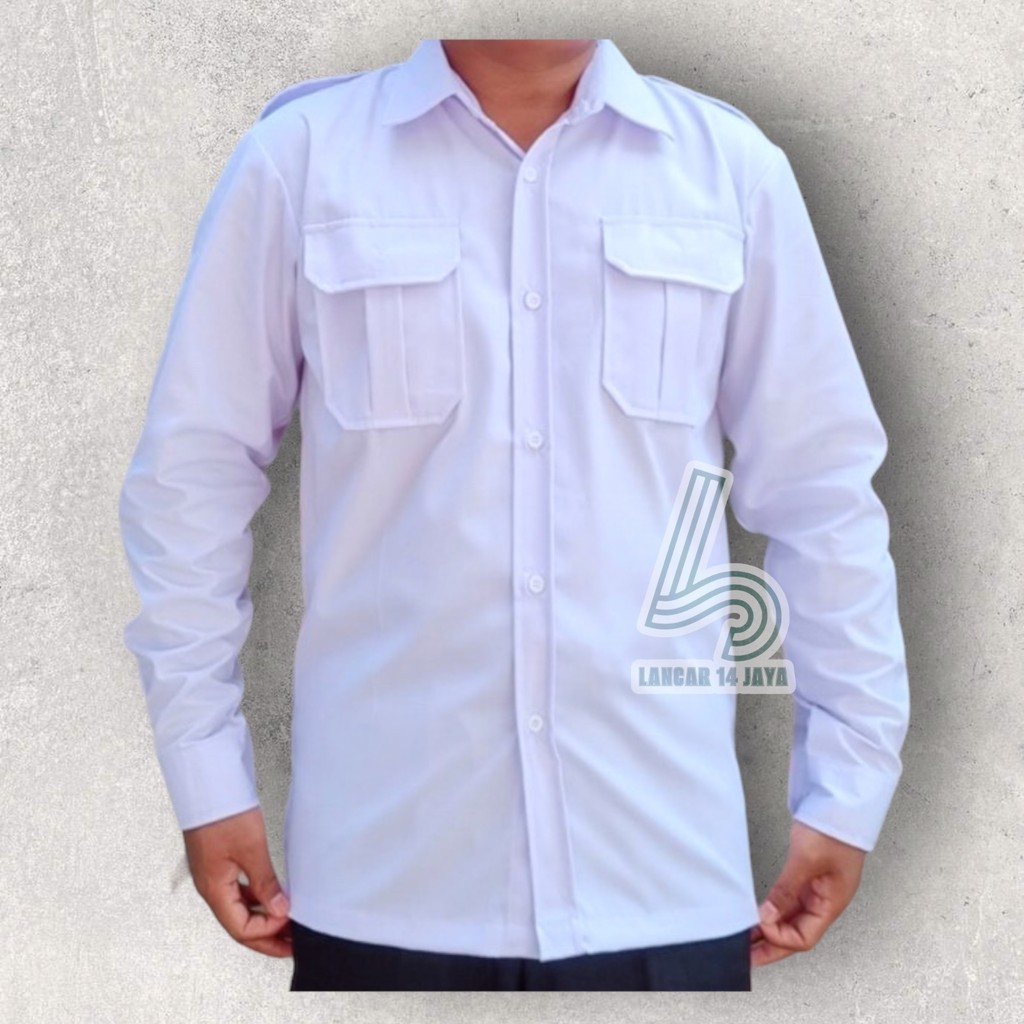 Jual Kemeja Pns Putih Pria Kemeja Pdh Putih Lengan Panjang Seragam Pns ...