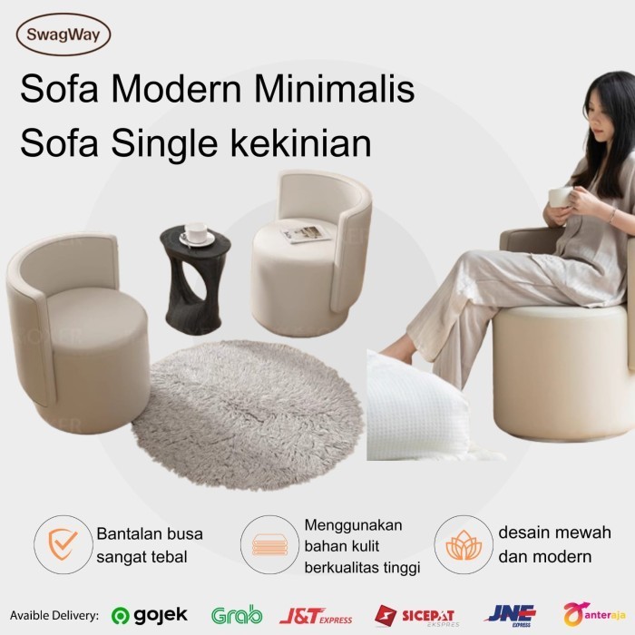 Jual Sofa Bulat Minimalis Sofa Single Aesthetic Cantik Kekinian Sofa ...