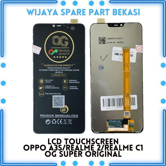 Jual LCD TOUCHSCREEN OPPO A3S/REALME 2/REALME C1 OG SUPER ORIGINAL BLACK | Shopee Indonesia