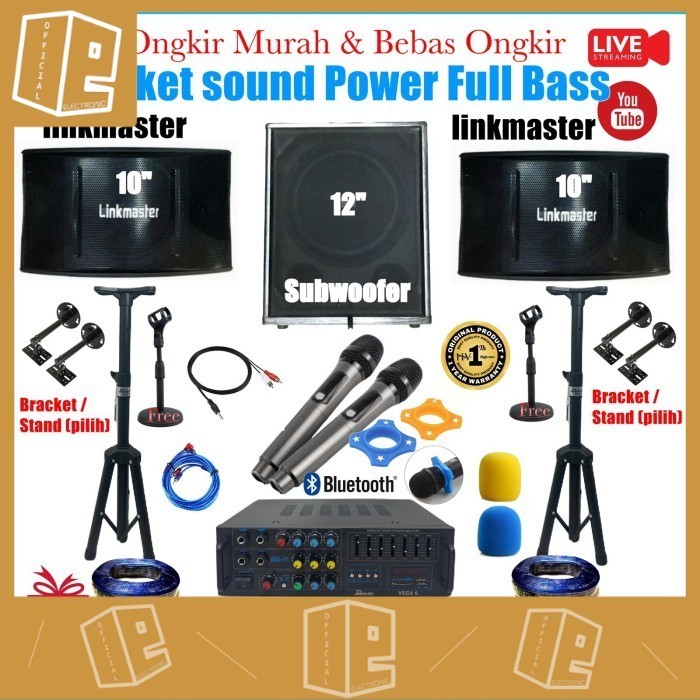 Jual Paket Sound speaker Plus subwoofer 12" Karaoke Rom linkmaster 10 ...