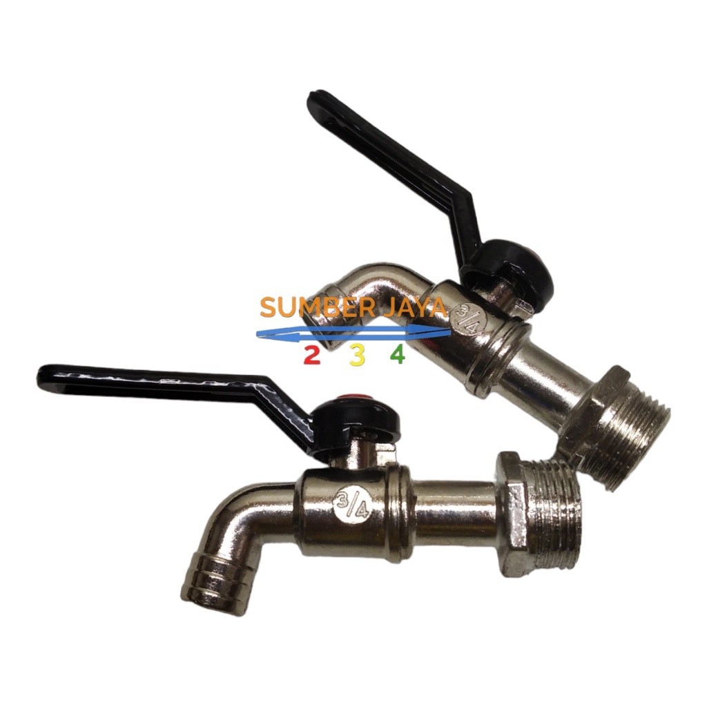 Jual Kran Tembok Besi Gagang Hitam 3/4 inch TERMURAH | Shopee Indonesia