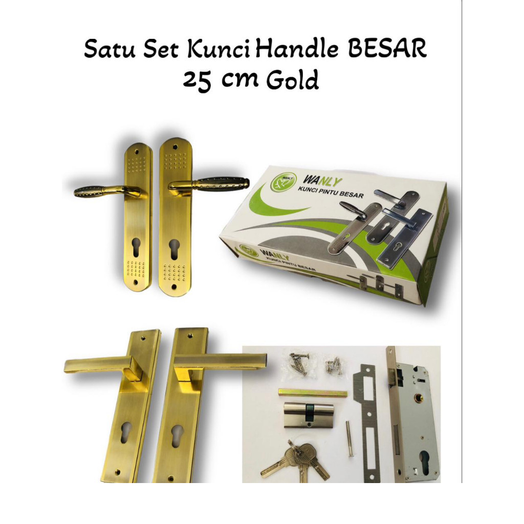 Jual handle pintu kunci set / handle pintu set / kunci pintu rumah ...