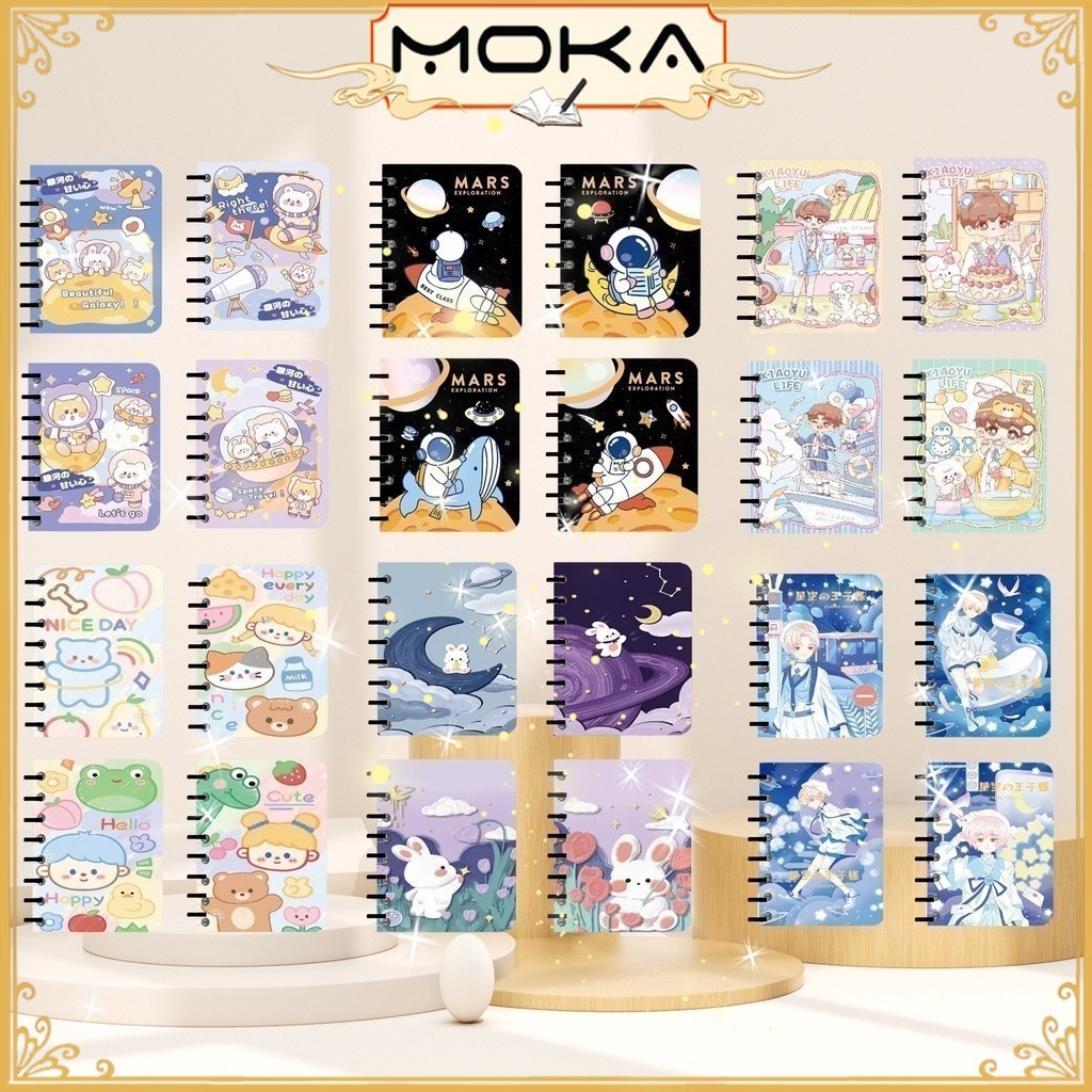 Jual MOKA NOTEBOOK RING A7 MOTIF ANIMASI / BUKU CATATAN KEETAS POLOS ...