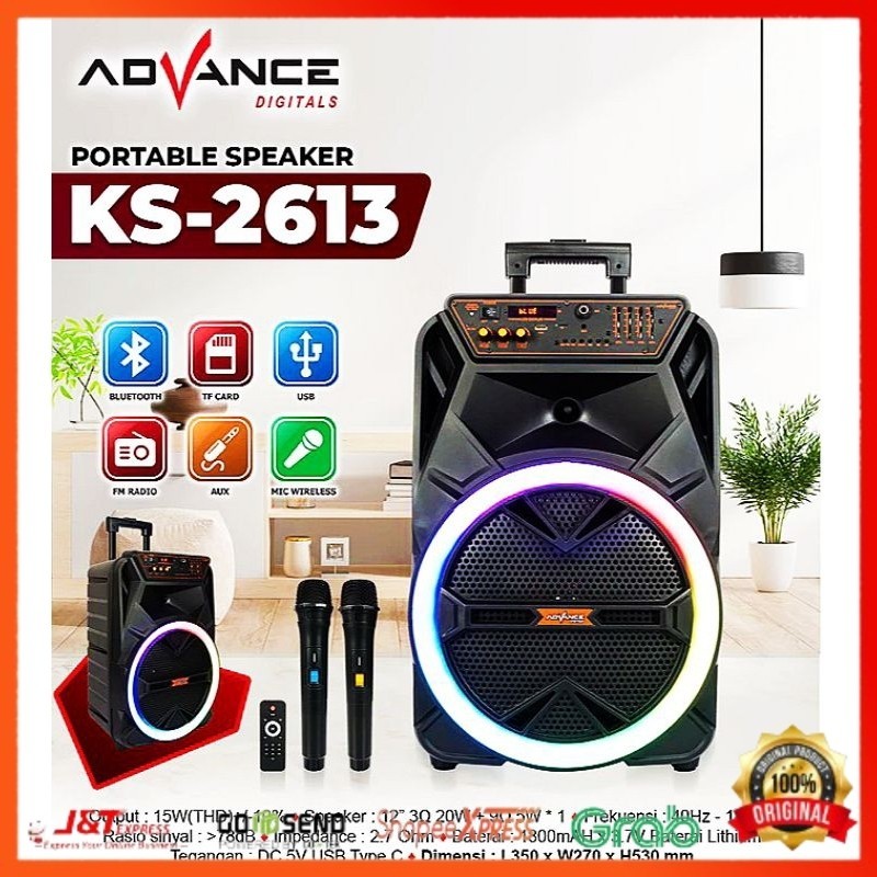 Jual Speaker Bluetooth Wireless Advance KS 2613 2 MIC | Shopee Indonesia