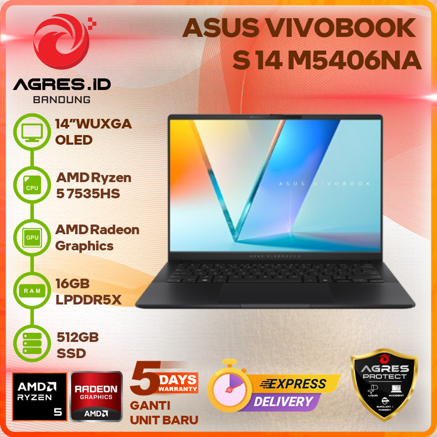 Jual ASUS VIVOBOOK S 14 M5406NA RYZEN 5 7535HS 16GB 512GB 14" WUXGA ...