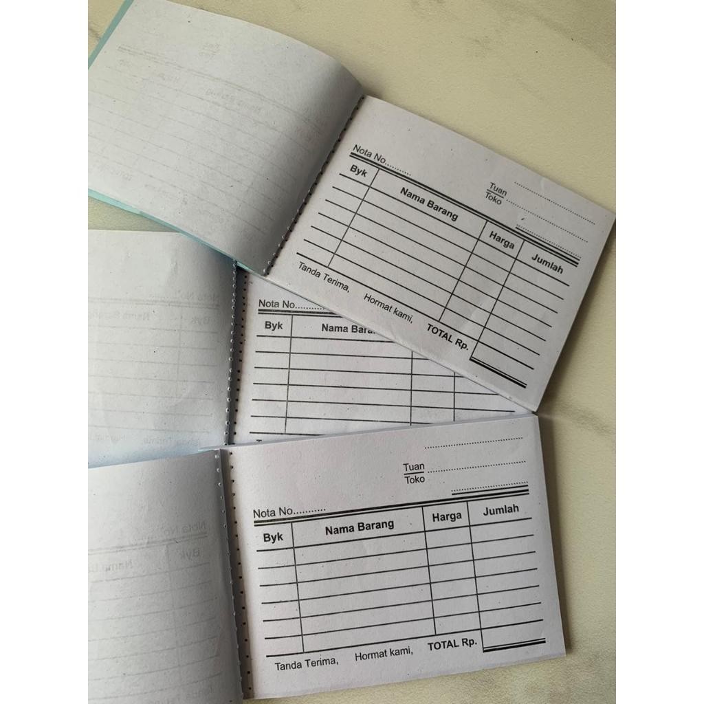 Jual [Ready] Nota Kontan Kecil, Desain Landscape Nota Mini 1 Ply (50 ...