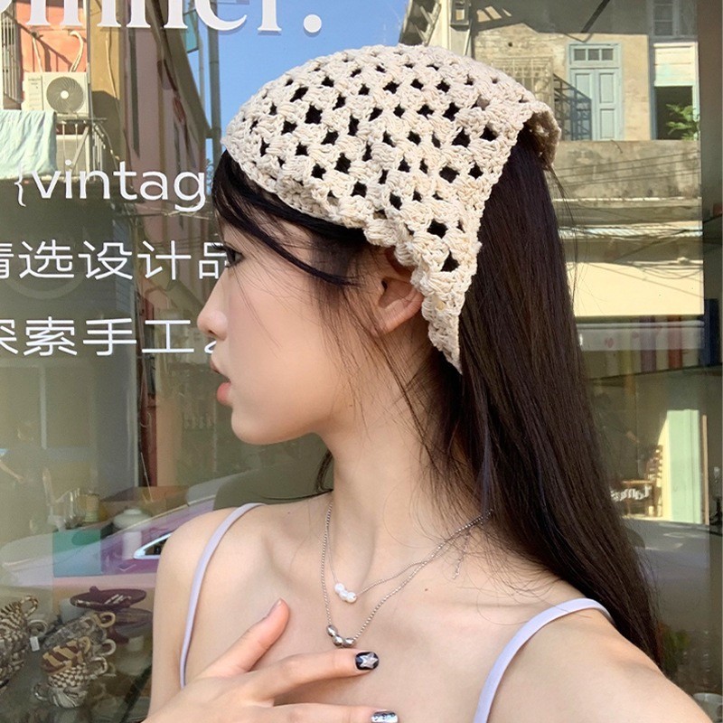 Jual Town Shell - Buckwheat Knitted Korean Head Band Scarf / Bandana ...