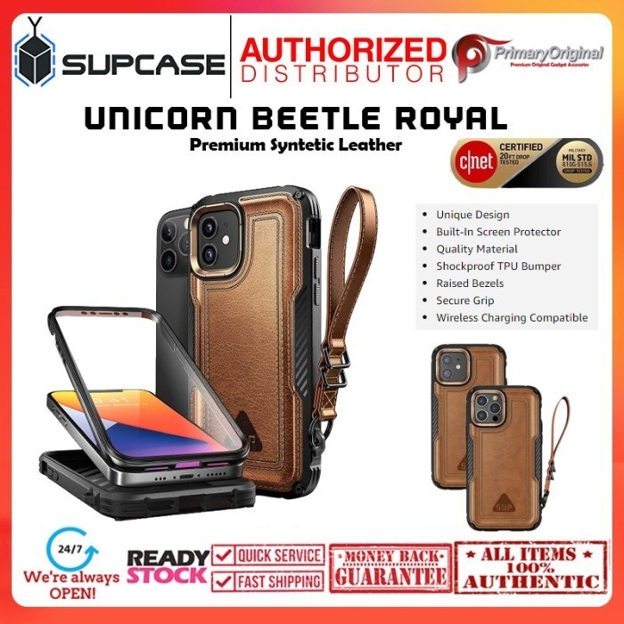 Jual Case iPhone 12 Pro Max 12 Pro Mini SUPCASE ROYAL LEATHER Full ...
