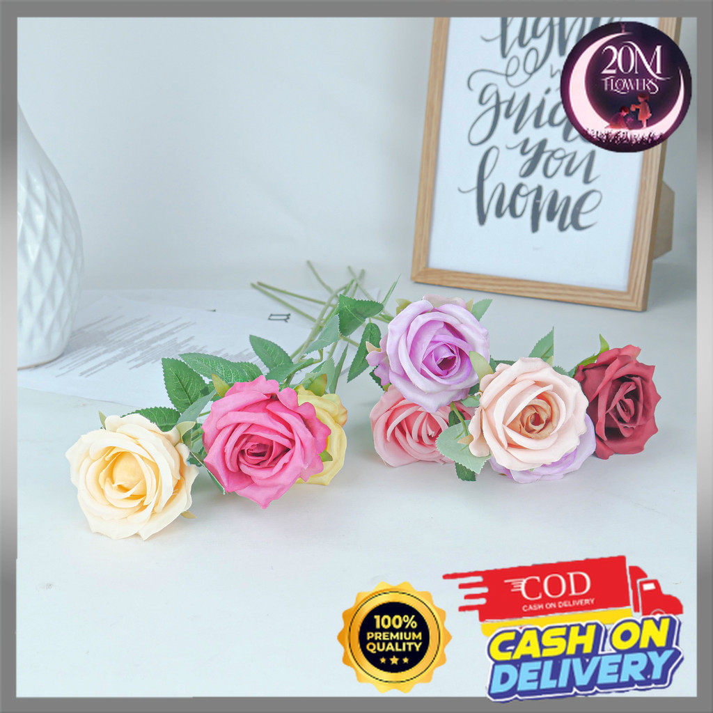 Jual 1PCS Rose Bludru Bunga Mawar Panjang Tangkai 50cm Imitasi kain ...