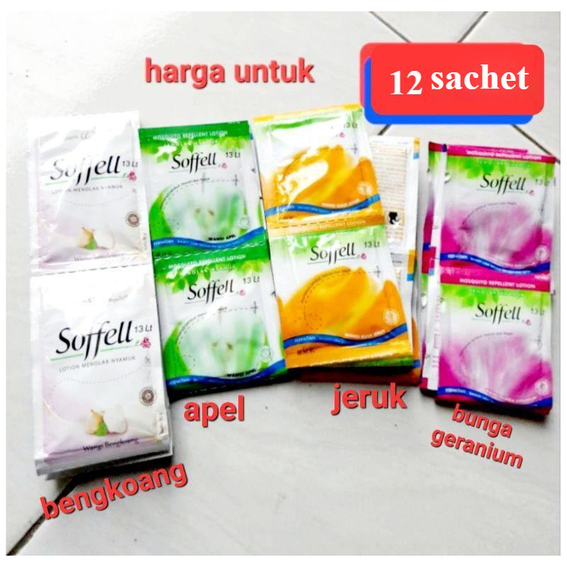 Jual Soffell / Sofel Sachet lotion obat anti nyamuk 12 pcs ( 12 sachet ...