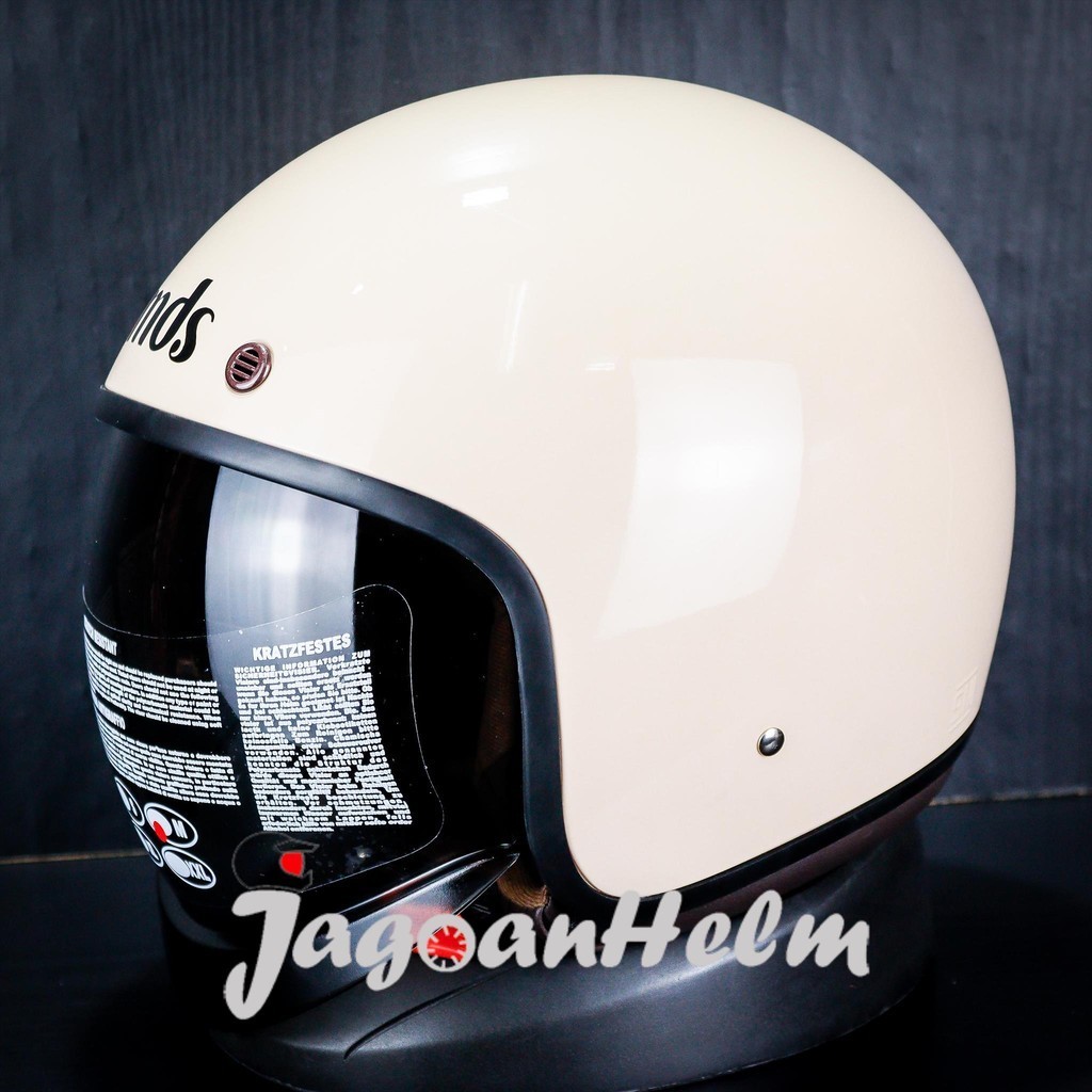 Jual HELM RETRO CLASSIC MDS MAGNUM SOLID | CREAM | MODEL BOGO | Shopee ...