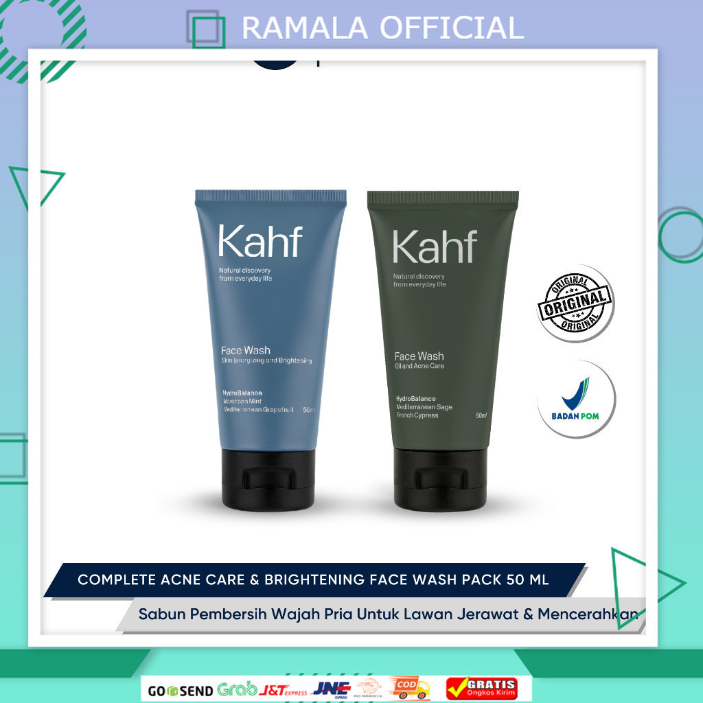 Jual Kahf Complete Acne Care & Brightening Face Wash Pack 50 ml (2 pcs ...