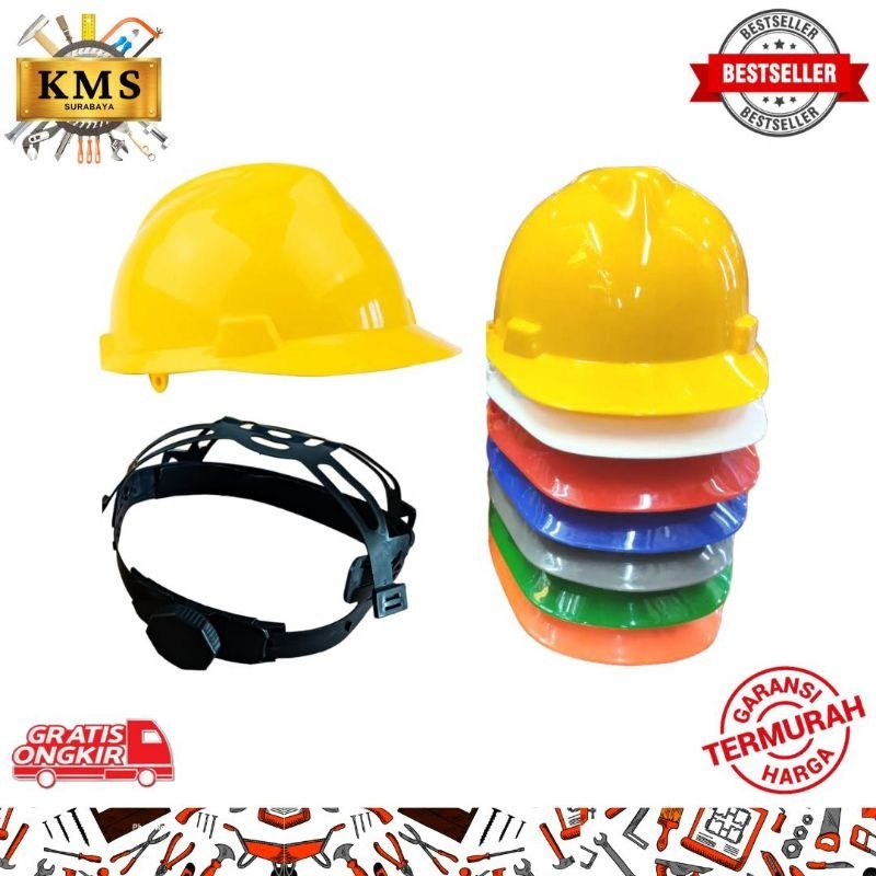 Jual PROMO Helm Proyek MSK ( Safety Helmet ) Sertifikat SNI ANSI - 1set ...