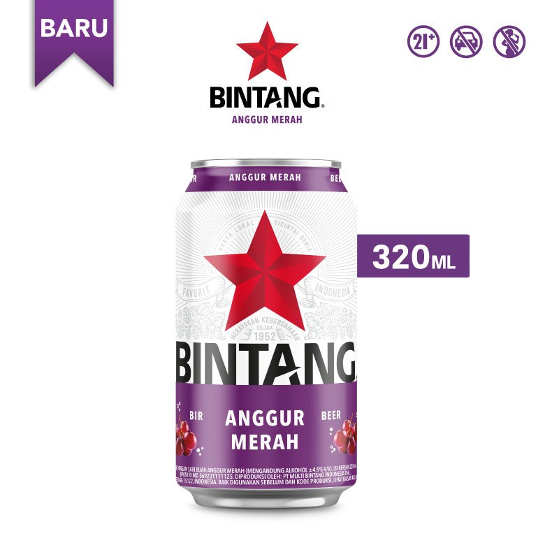 Jual Bir Bintang Anggur Merah 320ml Can 1Pc | Shopee Indonesia