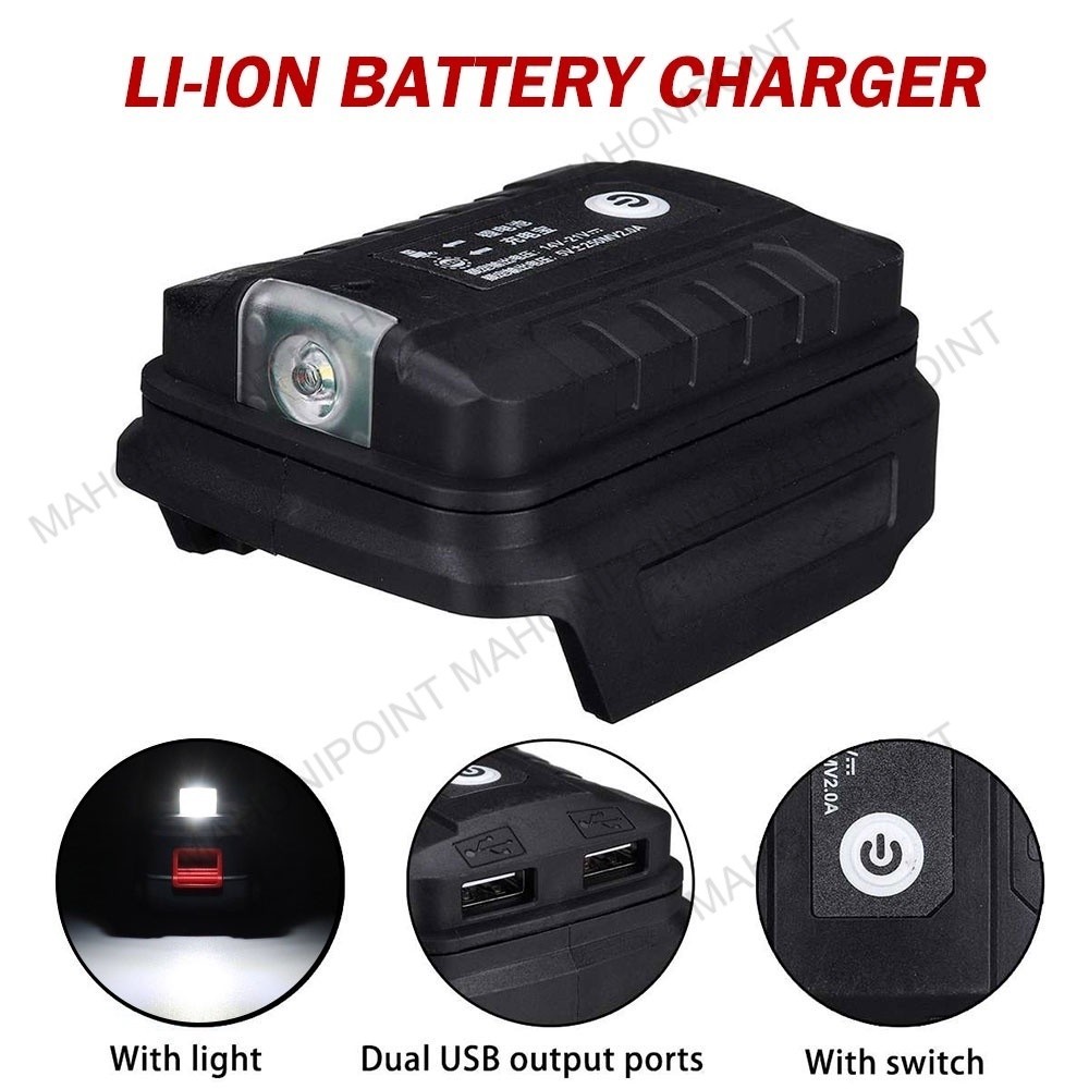 Jual Battery Adaptor Dengan Lampu Kerja LED Untuk Makita 14.4V/18V Li ...
