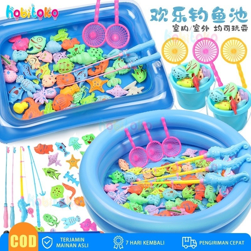 Jual 【Hobi】COD 50PCS MAINAN PANCING IKAN MAGNET DAN KOLAM PANCINGAN ...
