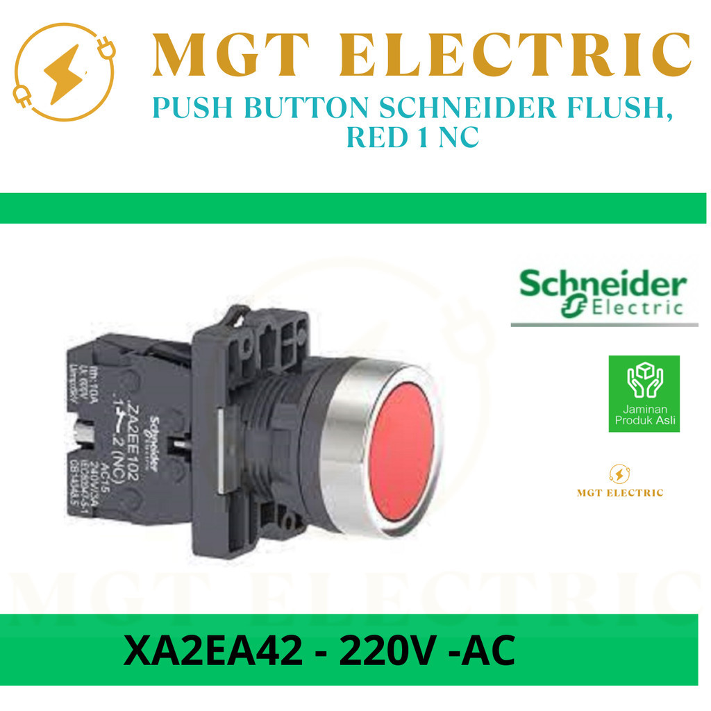 Jual Schneider Push Button Flush Red 1NC / SCHNEIDER PUSH BUTTON MERAH ...