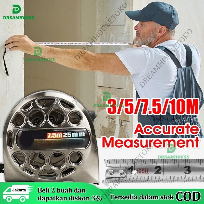 Jual Alat Ukur Meteran Roll ABS Panjang Stainless Tebal Meteran ...