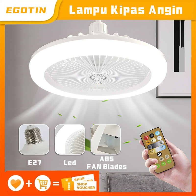 Jual EGOTIN Lampu Kipas Angin 25W Remote LED Plafon Fan Light ...
