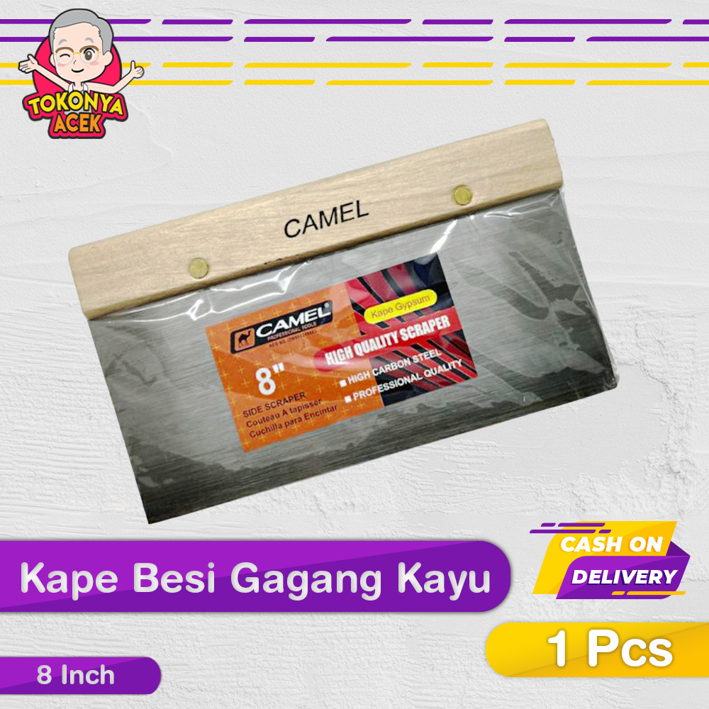 Jual Kape Besi Gypsum 8 Inch - Skrap Besi Gagang Kayu | Shopee Indonesia