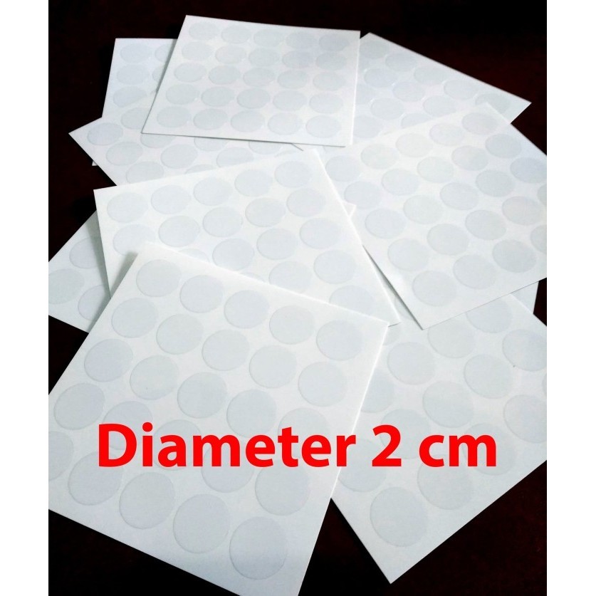 Jual Sticker Bulat diameter 2 cm Transparan Polos Bundar (1.000 stiker ...