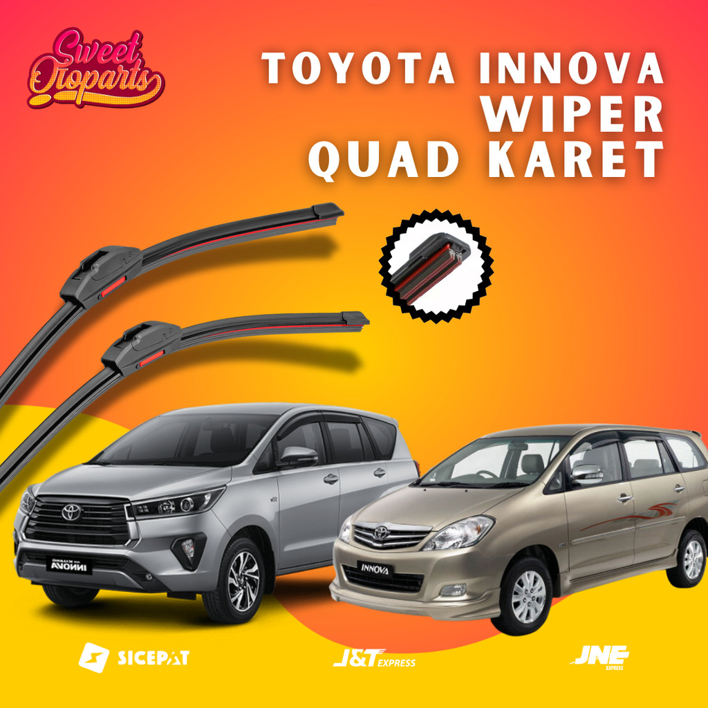 Jual Wiper Quad (4) Karet - Toyota Kijang Innova / All New Innova / Reborn / Zenix / Venturer ...