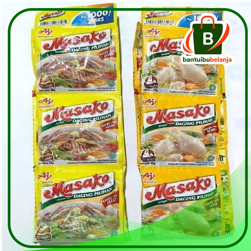 Jual MASAKO Penyedap Rasa Kaldu SAPI renceng ( isi 12 sachet) | Shopee ...