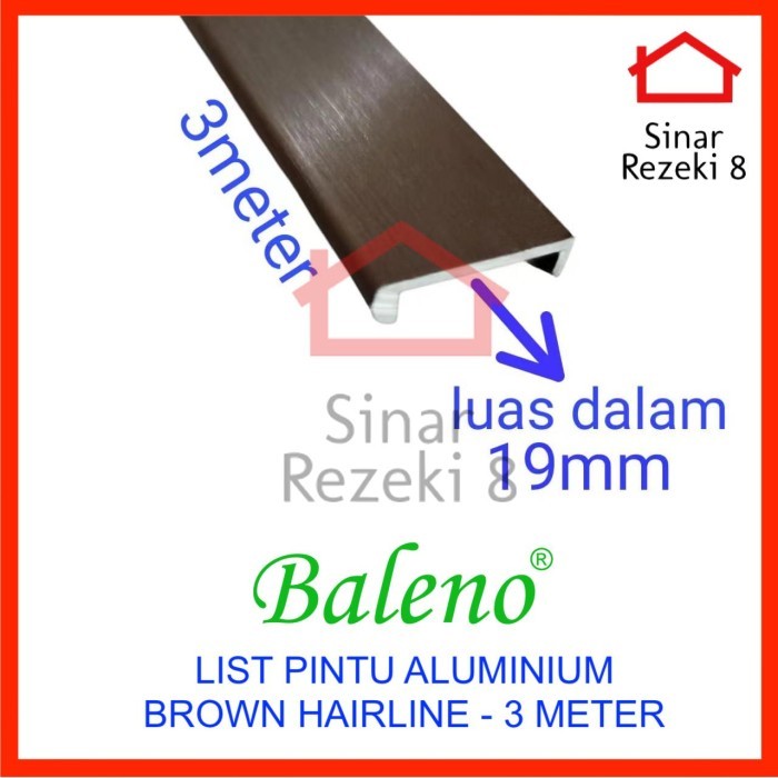 Jual List Pintu Aluminium Brown Hairline Baleno / Lis Profil Aluminium ...