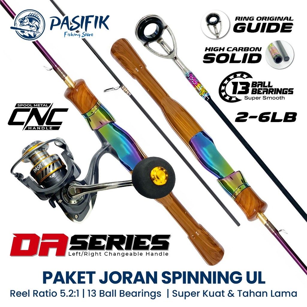 Jual 1 Set Joran Pancing Spinning Power Action Ultralight Karbon Padat ...
