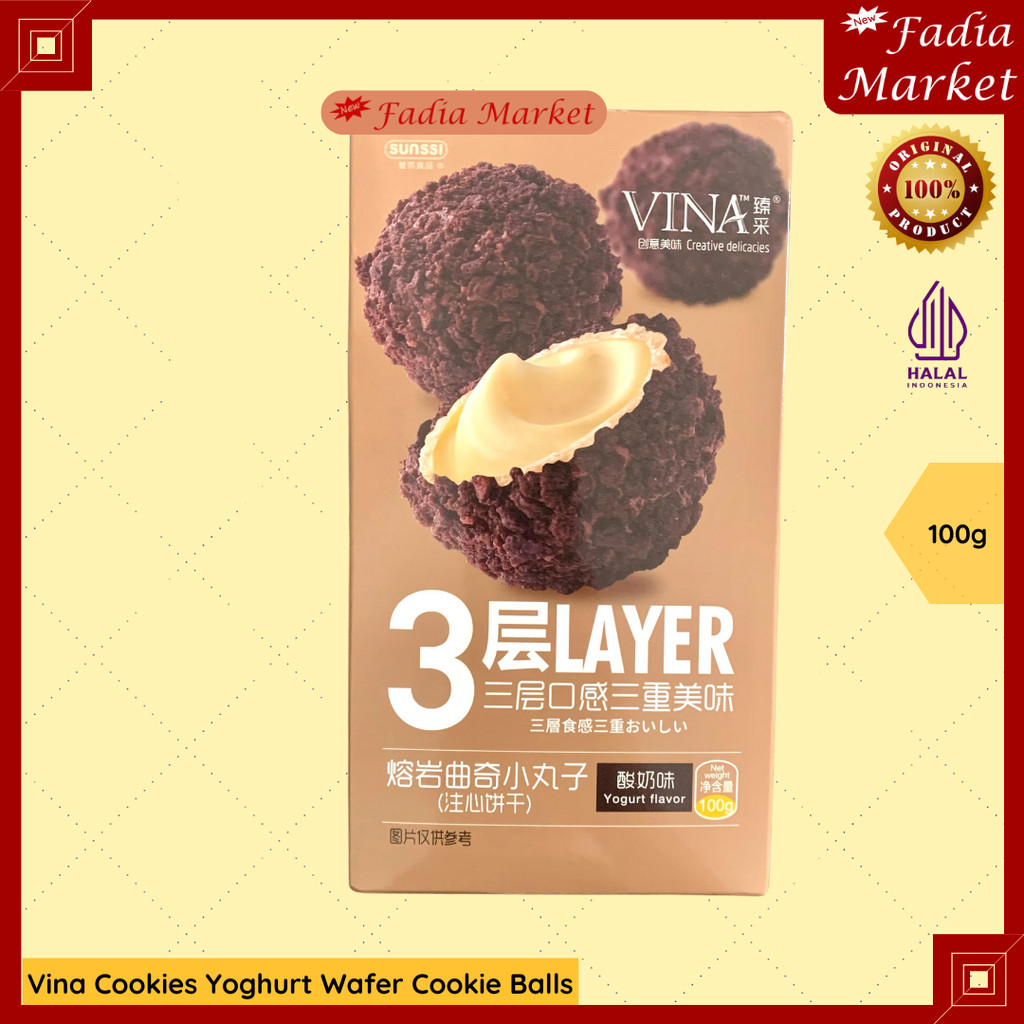 Jual Vina Cookies Franzzi Yoghurt Wafer Lava Cookie Balls Roka Coklat ...