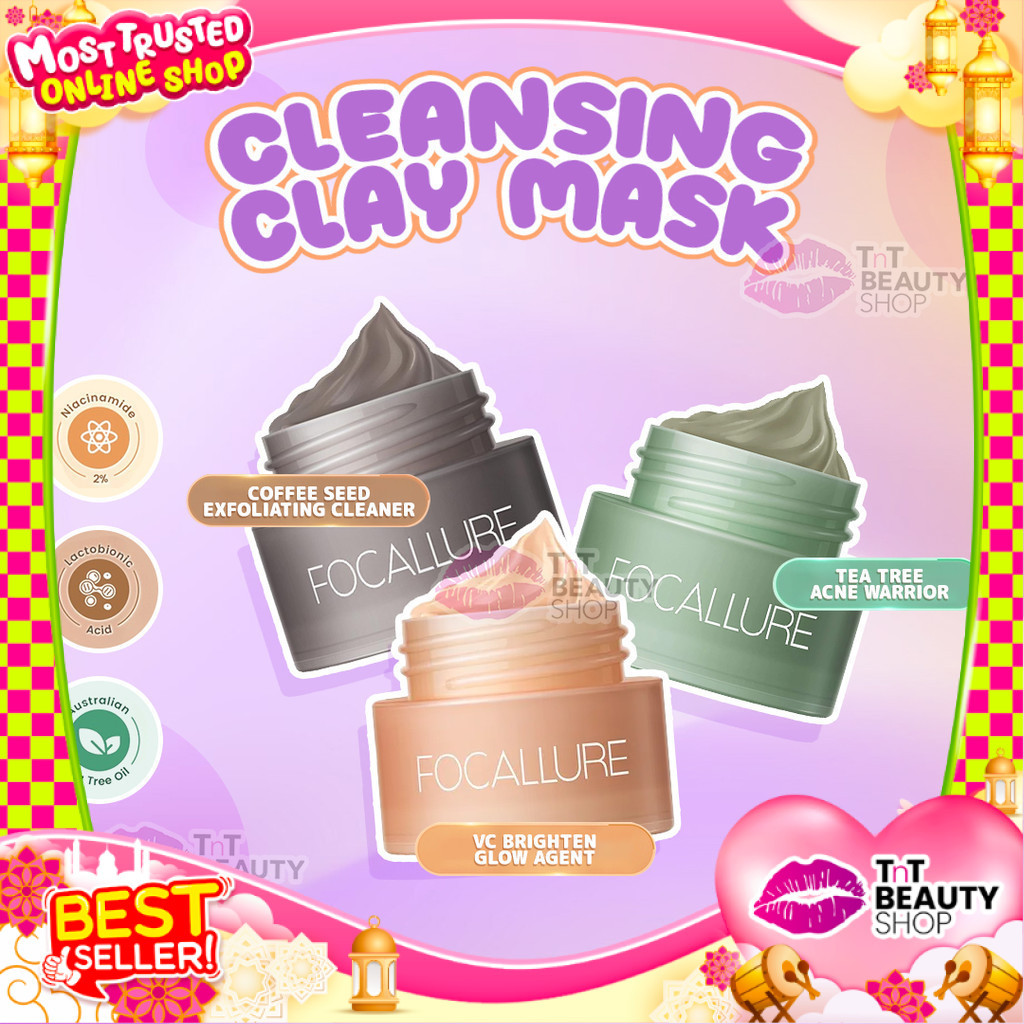Jual FOCALLURE Cleansing Clay Mask Pore Clarifying Brighten Exfoliating ...