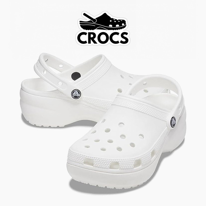 Jual Ready Stock 100% Original Crocs Women'S Classic Platform Clog Premium - White | Shopee ...