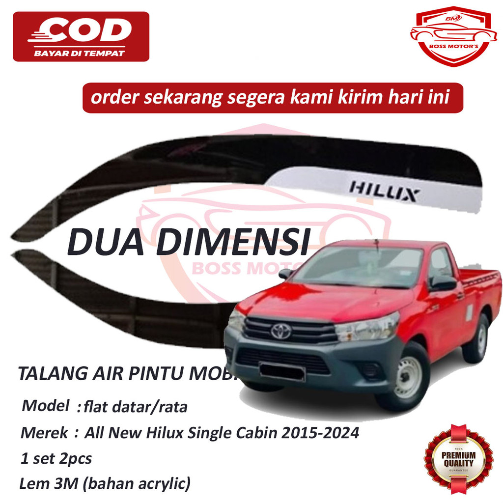 Jual talang air mobil All New Hilux Single Cabin 2015-2025 Premium Quality 2pintu | Shopee Indonesia
