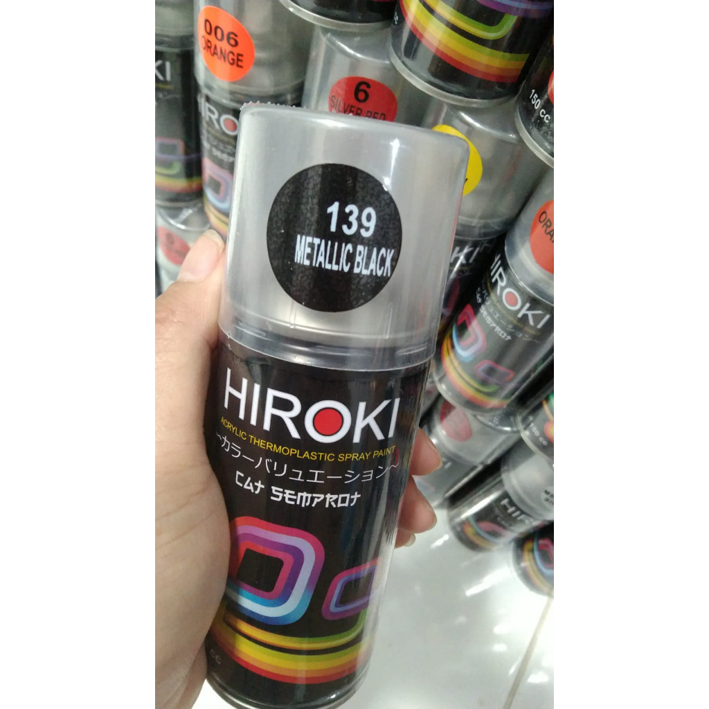 Jual cat spray Pilok pilox cat semprot hiroki 150cc metallic black 139 ...