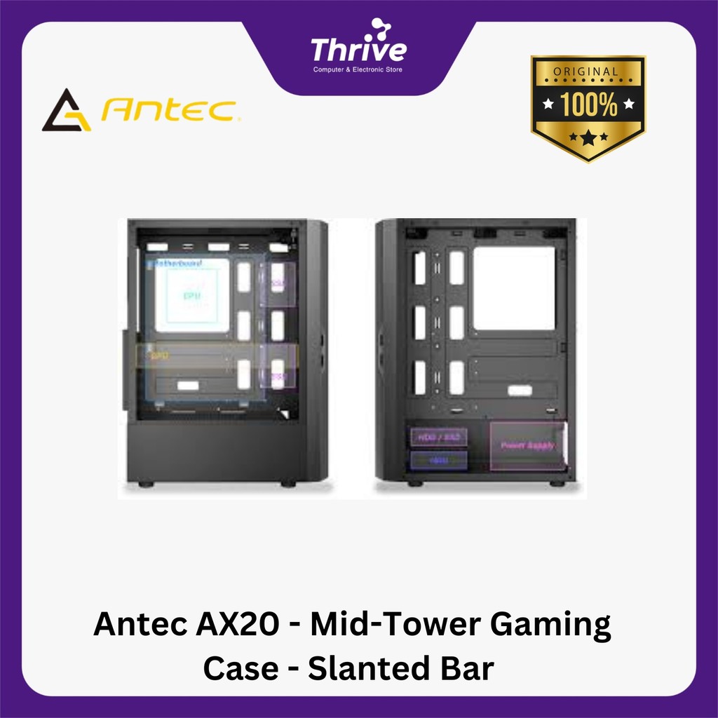 Jual Antec AX20 - Mid-Tower Gaming Case - Slanted Bar Air Intake Design ...