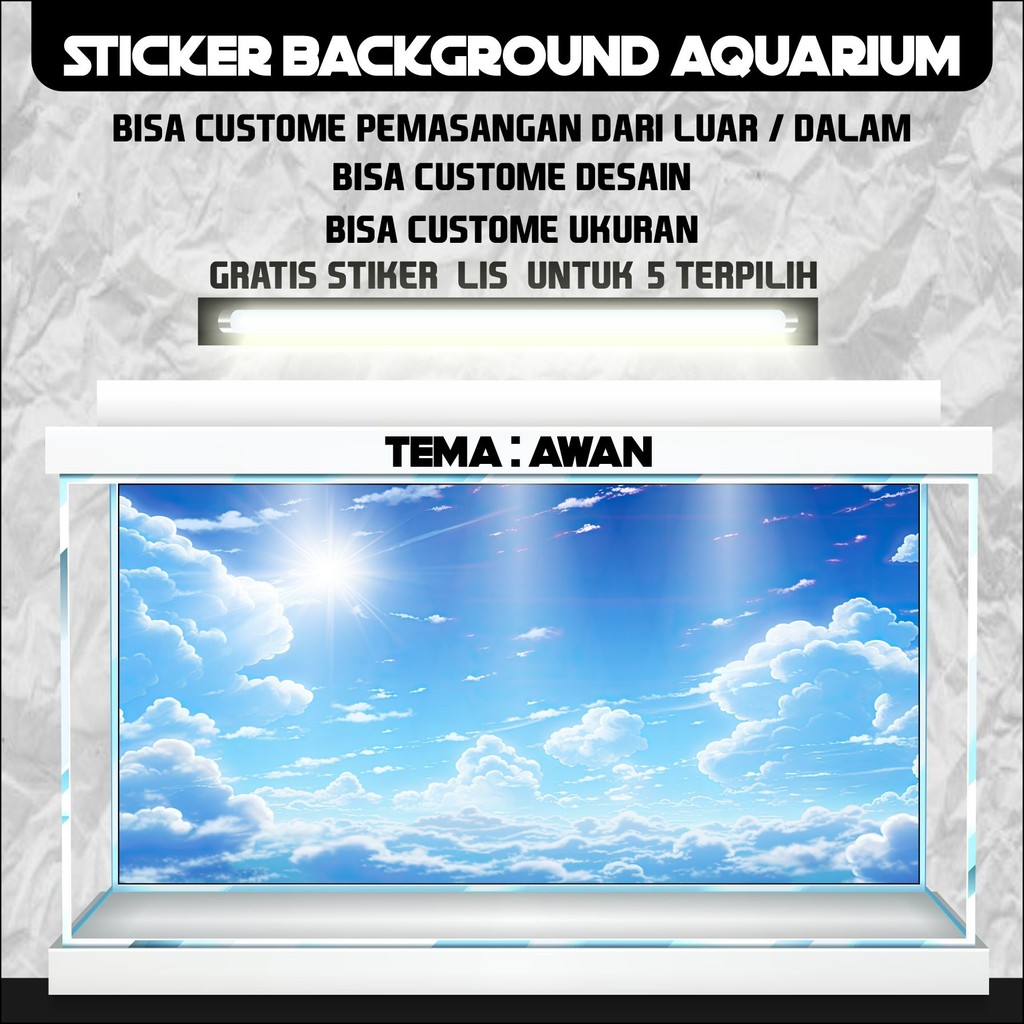 Jual stiker setiker sticker wallpaper background aquascape aquarium ...