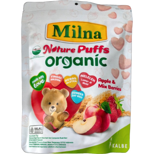 Jual MILNA NATURE PUFFS ORGANIC APEL & MIX BERRIES 15G | Shopee Indonesia