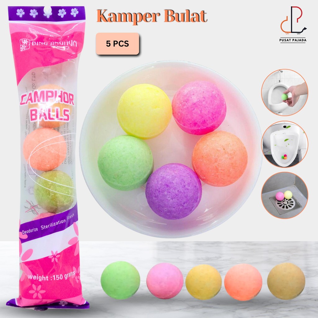 Jual 5 PCS Kamper Kapur Barus Bola Penghilang Bau Pengharum Ruangan ...