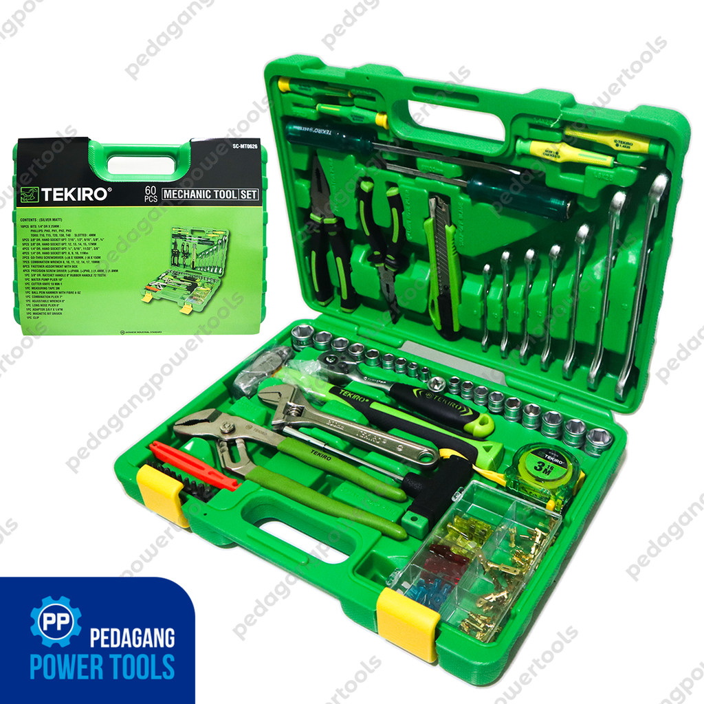 Jual TEKIRO SC-MT0626 Tool Kit Set 60 pcs Mekanik Box Plastik Perkakas Kunci Socket Wrench ...