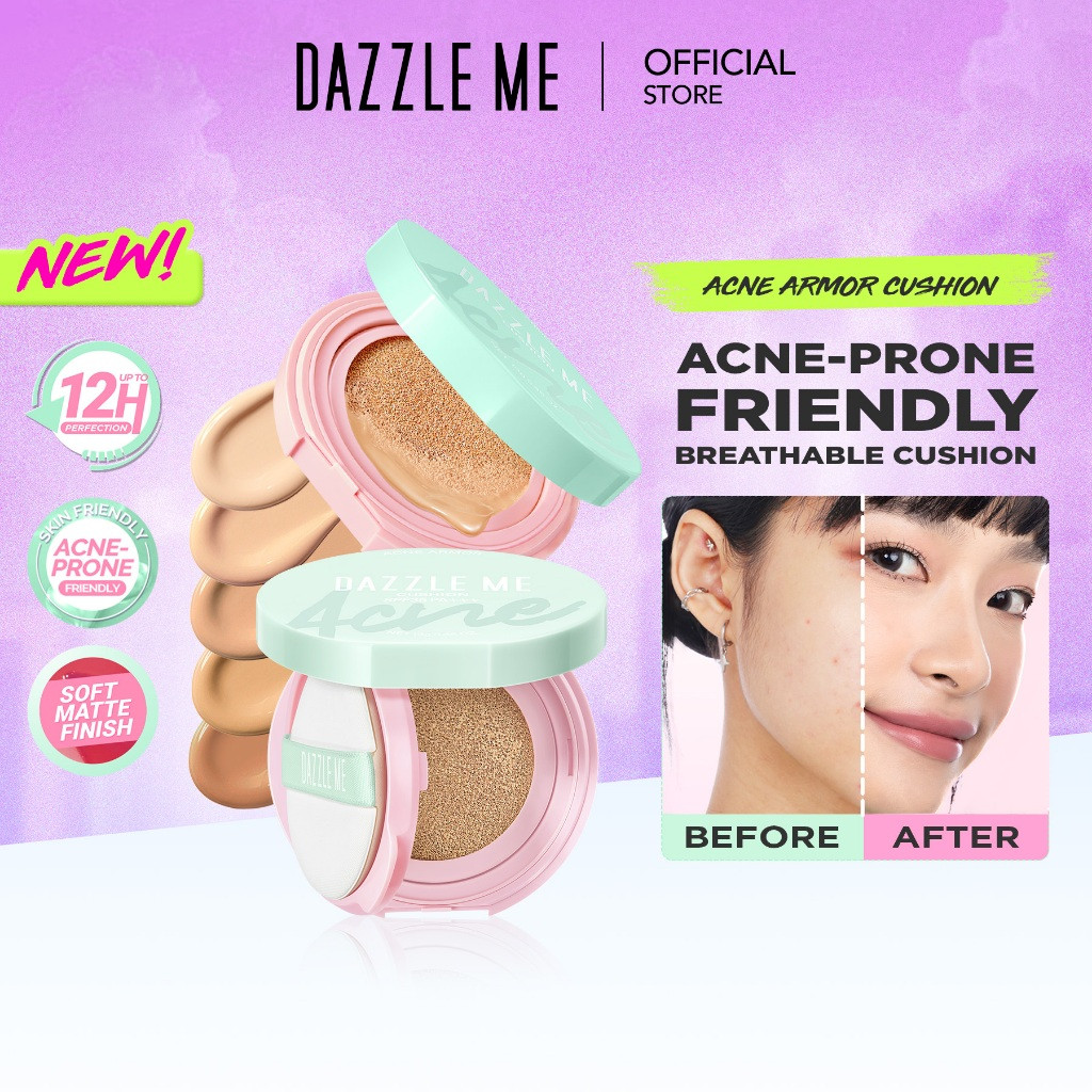 Jual New ! Dazzle Me Acne Armor Puff Perfection Cushion Acne Friendly ...