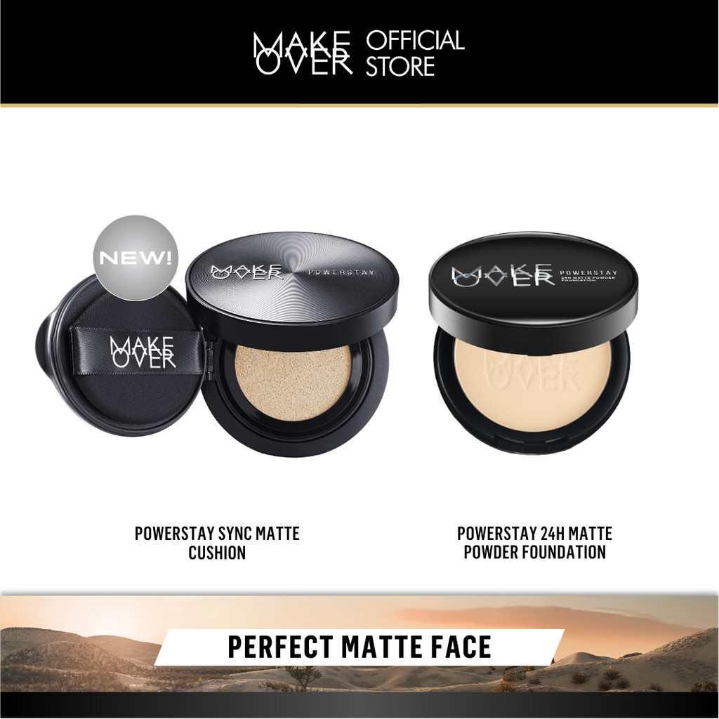 Jual MAKE OVER Perfect Matte Face Bundle: Powerstay Sync Matte Cushion ...