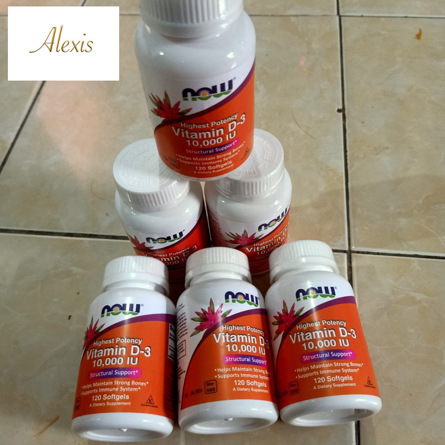 Jual new best seller TERLARIS NOW Highest Potency Vitamin D3 10000 IU 120 Softgels - Vitamin ...