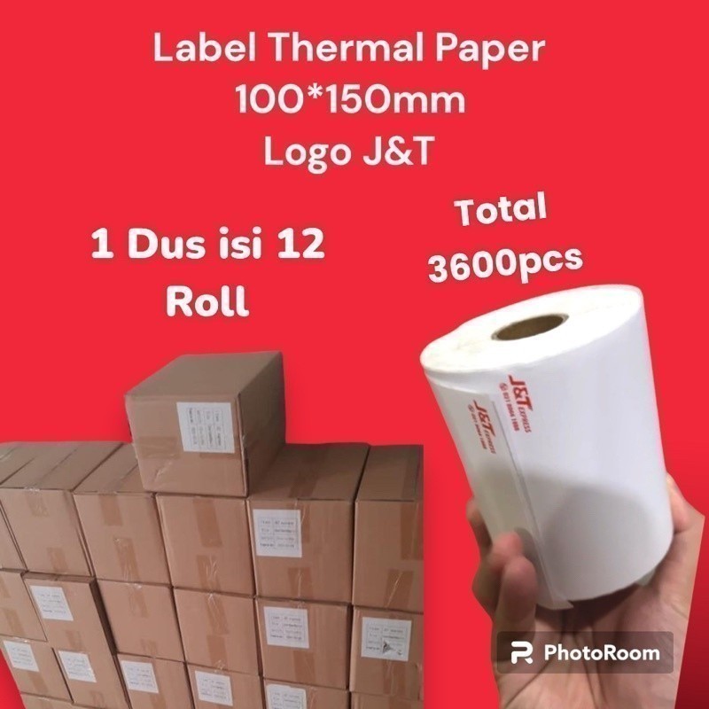Jual Kertas Thermal 150x100mm LABEL BARCODE JNT Express 1 DUS Isi 12 ...