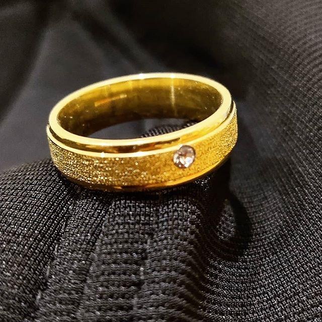 Jual cc543a CINCIN TITANIUM PASIR WARNA EMAS MATA DAN SILVER ( HARGA ...